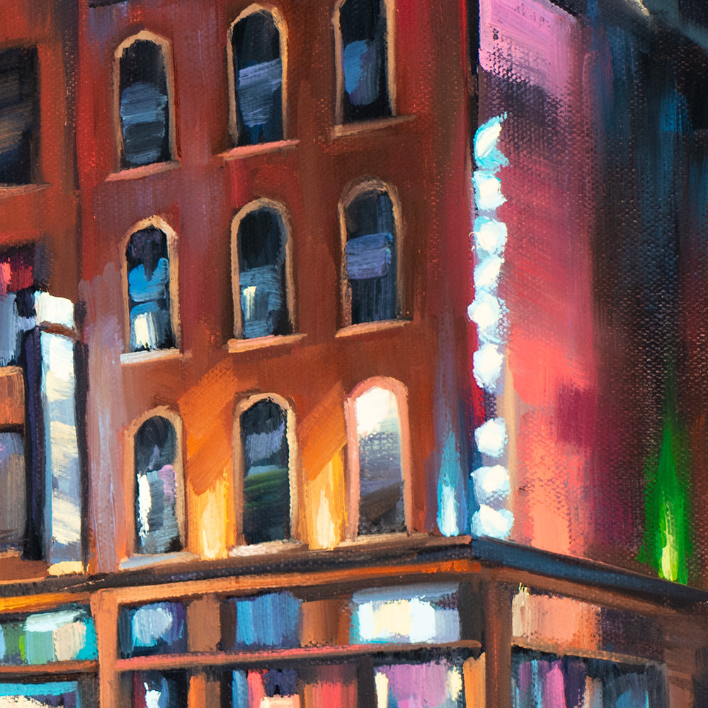 Nashville at Night oil painting | Sarah Pollock Studio